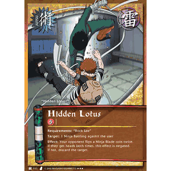 J-111 Hidden Lotus Gold Foil Super Rare Naruto Card