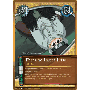 J-154 Parasitic Insect Jutsu Common Naruto TCG Card