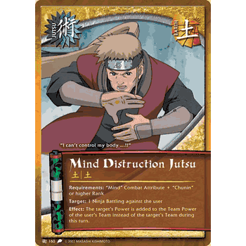 J-160 Mind Destruction Jutsu Common Naruto TCG Card