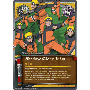 J-485 SHADOW CLONE JUTSU Uncommon Naruto Card