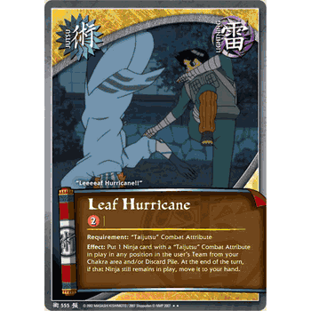 J-555 Leaf Hurricane Naruto TCG Rare Card
