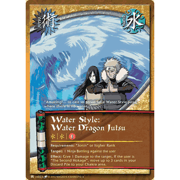 J-US023 Water Style: Water Dragon Jutsu Uncommon Naruto Card