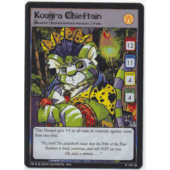 KOUGRA CHIEFTAIN Neopets TCG Mystery Island Holofoil Card # 9