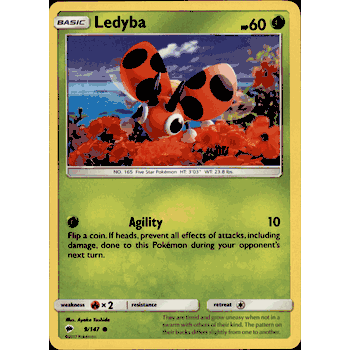 LEDYBA Pokemon SM03 Sun & Moon Bruning Shadows Common Card # 9