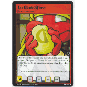 LU CODESTONE Neopets TCG Mystery Island Uncommon Card # 53