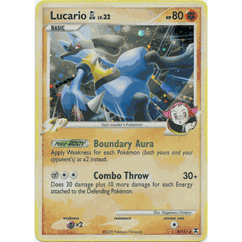 LUCARIO GL Pokemon Platinum Rising Rivals Holofoil Rare Card # 8