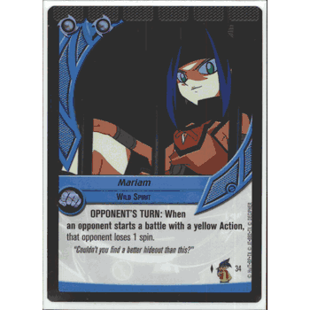 MARIAM (WILD SPIRIT) Beyblade TCG Collision Starter Exclusive Foil Card ...