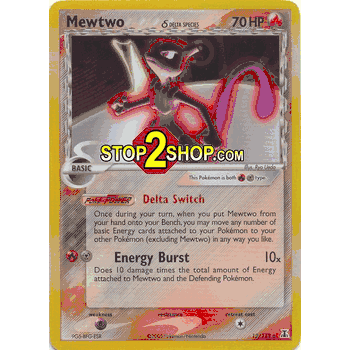 MEWTWO "DELTA SPECIES" Holofoil Rare Delta Species Card # 12