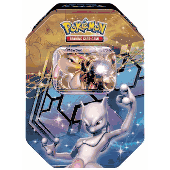 MEWTWO EX Pokemon 2012 Holiday Collector Tin Set containing Mewtwo ex ...