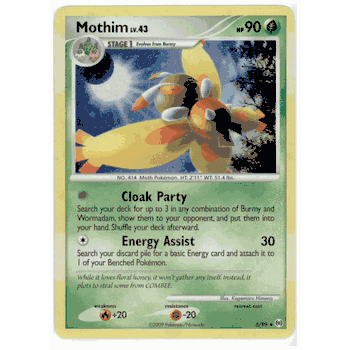 MOTHIM LV.43 Holofoil Rare Pokemon Arceus Card # 6