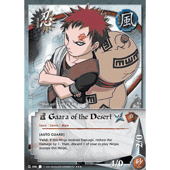 N-058 Gaara of the Desert Gold Foil Rare Naruto Card