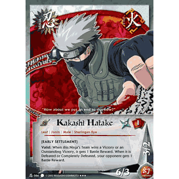 N-064 Kakashi Hatake Gold Foil Rare Naruto Card