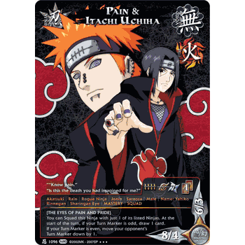 N-1096 PAIN (DEVA PATH) & ITACHI UCHIHA Gold Foil Rare Naruto Card