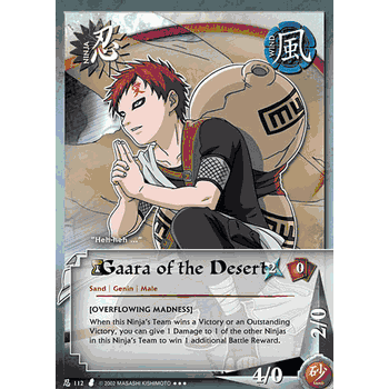 N-112 Gaara of the Desert Gold Foil Super Rare Naruto Card