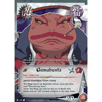 N-128 Gamabunta Gold Foil Super Rare Naruto Card