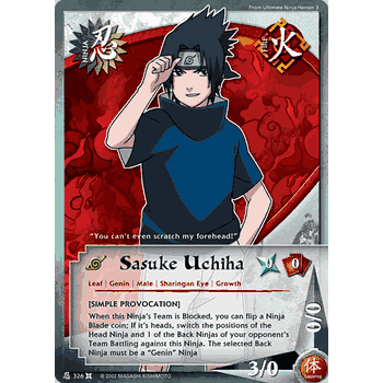 N-326 Sasuke Uchiha Naruto Card