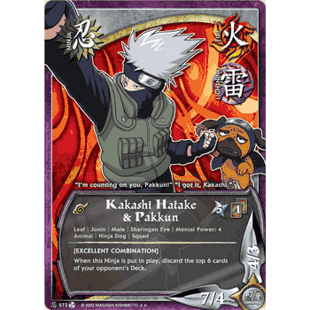 N-573 KAKASHI HATAKE & PAKKUN Rare Naruto Card