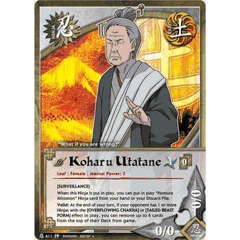 N-611 KOHARU UTATANE Uncommon Naruto Card