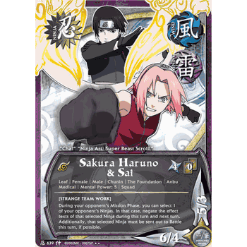 N-639 SAKURA HARUNO & SAI Rare Naruto Card