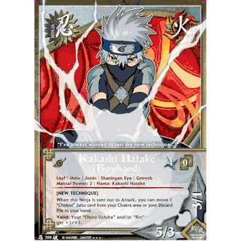N-709 KAKASHI HATAKE (BOYHOOD) Super Rare Gold Foil Naruto CCG Card