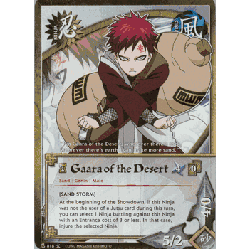 N-818 GAARA OF THE DESERT Common Naruto Card