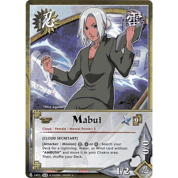 N1451 MABUI [CLOUD SECRETARY] Uncommon Naruto Kage Summit Card