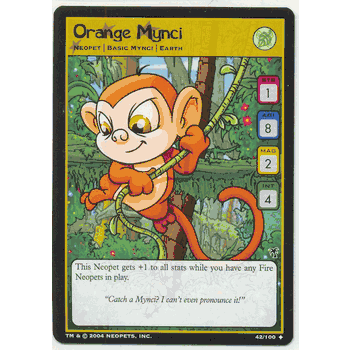 ORANGE MYNCI Neopets TCG Mystery Island Uncommon Card # 42