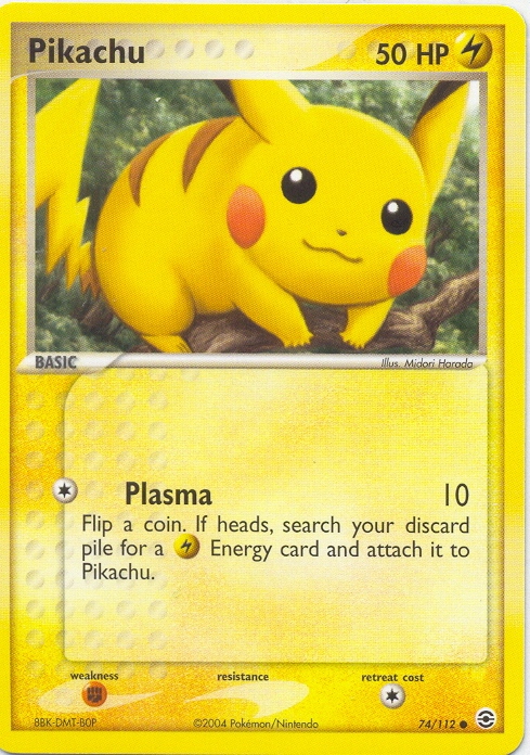 PIKACHU Common Pokemon Fire Red Leaf Green Card 74