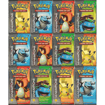 Pokemon GENERATIONS TWELVE BOOSTER PACKS containing 10 Pokemon Cards ...