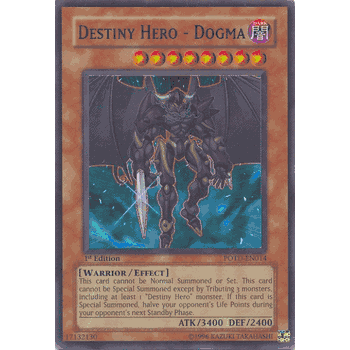 POTD - 014 Destiny Hero - Dogma Super Rare Holofoil English Yugioh Card