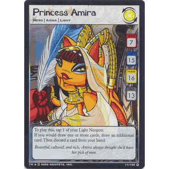 PRINCESS AMIRA Neopets TCG The Lost Desert Holofoil Card # 11