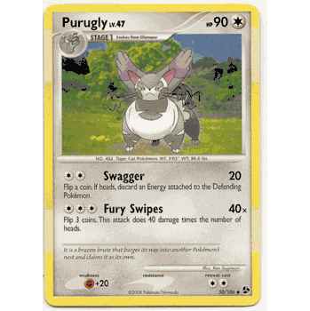 PURUGLY LV.47 Pokemon Great Encounters Uncommon Card # 50