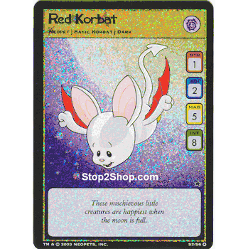RED KORBAT Neopets TCG Starter Deck Exclusive Holofoil Card # S2