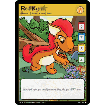 RED KYRII Neopets TCG Hannah and the Ice Caves Common Card # 104