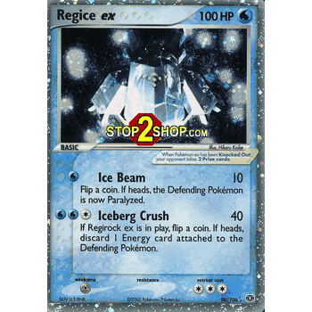 REGICE EX Pokemon Emerald Single EX Holofoil Rare Card # 98