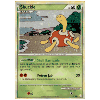 SHUCKLE HeartGold SoulSilver HGSS Rare Holofoil Pokemon Card # 11/123