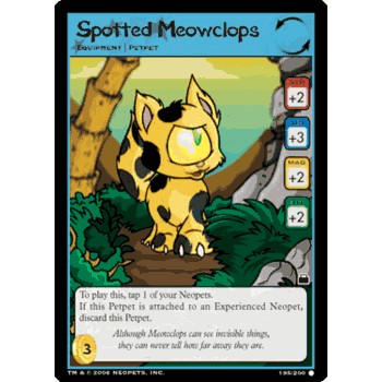 SPOTTED MEOWCLOPS Neopets TCG Travels in Neopia Common Card # 195