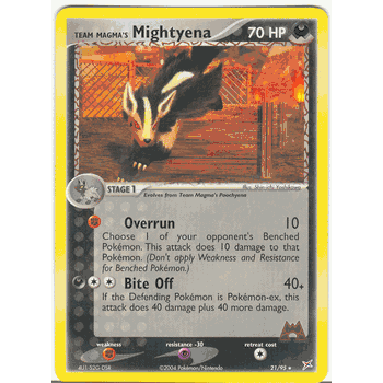 TEAM MAGMA'S MIGHTYENA Rare Magma vs Aqua Card # 21