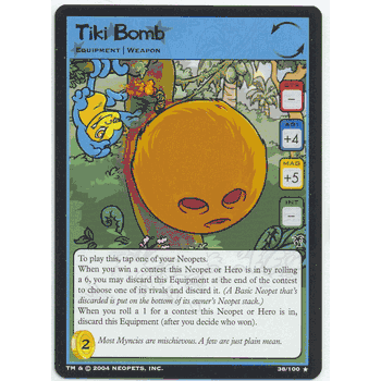 TIKI BOMB Neopets TCG Mystery Island Rare Card # 38