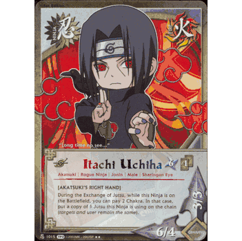 TP # N-1015 ITACHI UCHIHA Naruto Rare Rainbow Foil Chibi Tournament ...