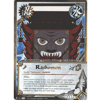 TP # N-874 RASHOMON Chibi Rare Rainbow Foil Naruto Tournament Pack Card