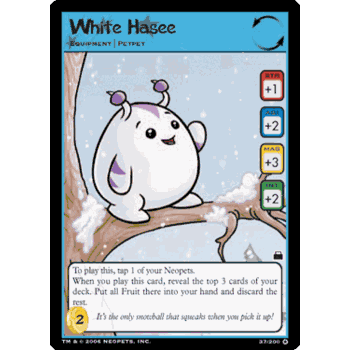 WHITE HASEE Neopets TCG Travels in Neopia Holofoil Card # 37