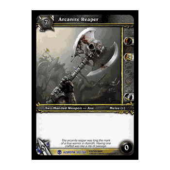 WOW TCG Heroes of Azeroth Card # 313 Arcanite Reaper Rare Card