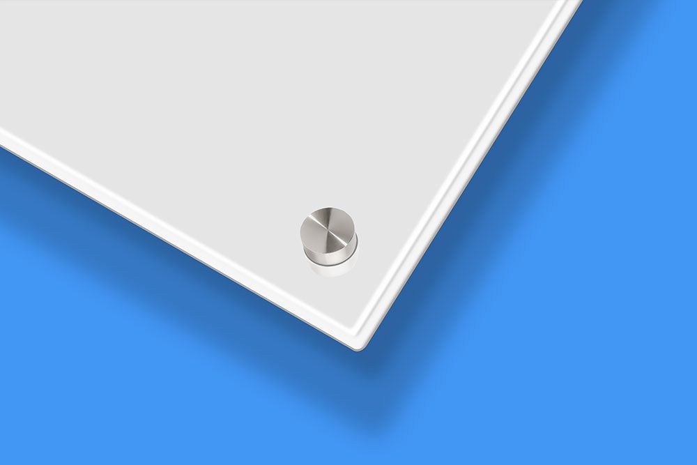 1/4" Glass Dry Erase Board, Standoff Mount, Nonmagnetic