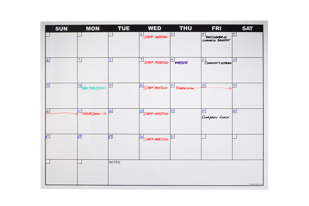 Peel-n-Stick Dry Erase Calendar Decal