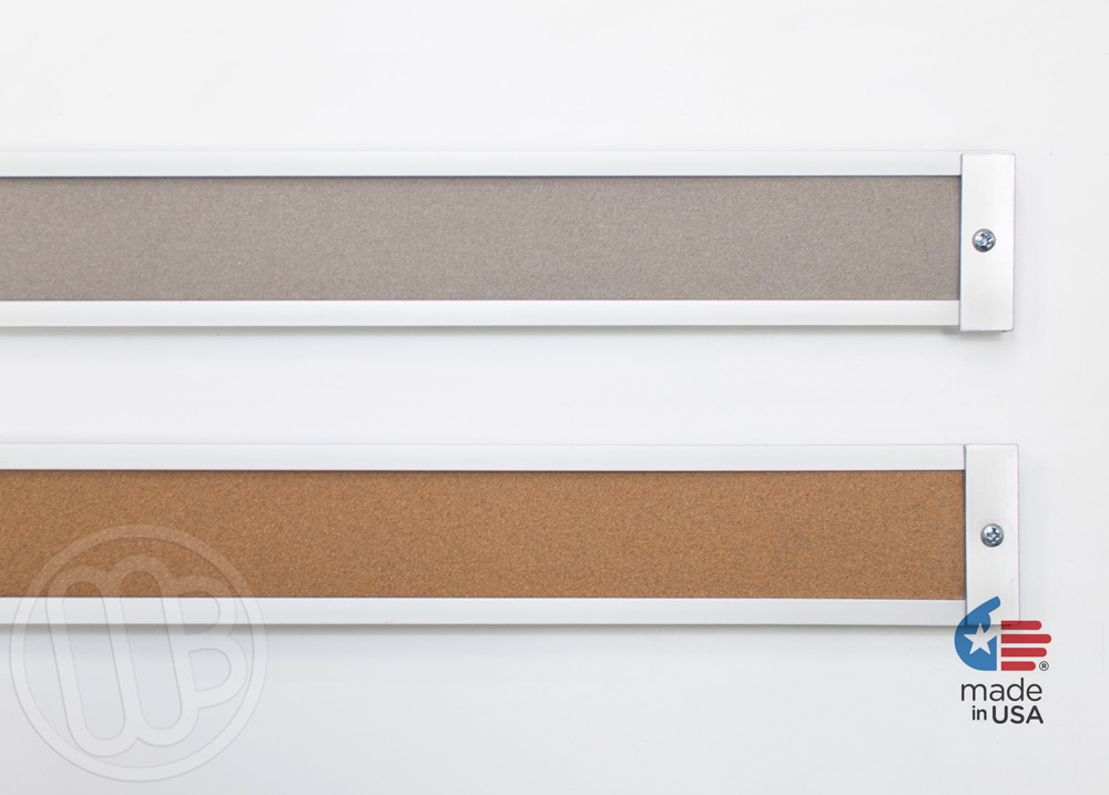 2 Inch Plas-Cork Map Rail - Tan or Gray, Classroom Map Rails