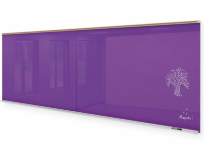 4' x 12' Purple Magnetic Glass Dry Erase Wall Panel System