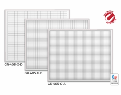 Magnetic Dry Erase Grid Boards with Options - 4' x 5' | OptiMA