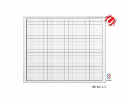 Magnetic Dry Erase Grid Boards with Options - 4' x 5' | OptiMA