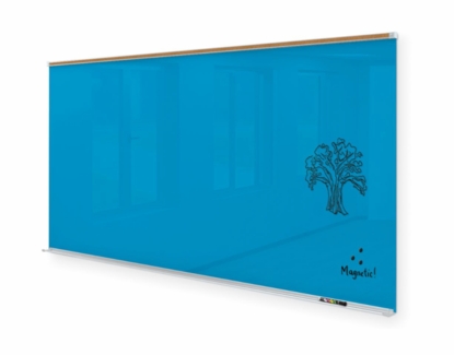 4' x 8' Blue Magnetic Glass Dry Erase Wall Panel System
